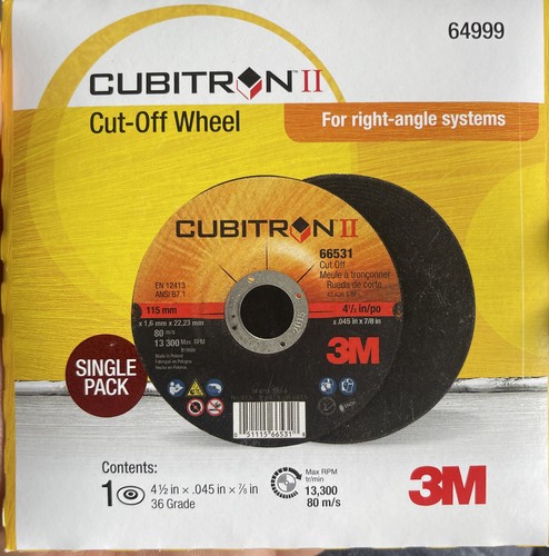 3M Cubitron II Abrasive Cut-off Wheel 64999 for sale online | eBay