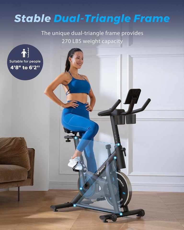MERACH S26 Stationary Exercise Bike Indoor Cycling Bike Home ...