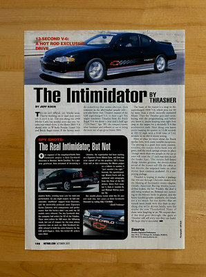 2001 Original Print Ad Introducing "intimidator" Chevrolet Monte Carlo ...