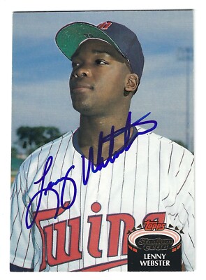 LENNY WEBSTER MINNESOTA TWINS SIGNED CARD ORIOLES PHILLIES BOSTON RED ...