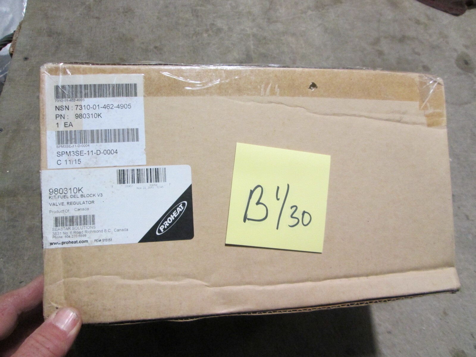 NIB Proheat Fuel Kit, Valve/Regulator Update Kit, PN 980310K, for ...