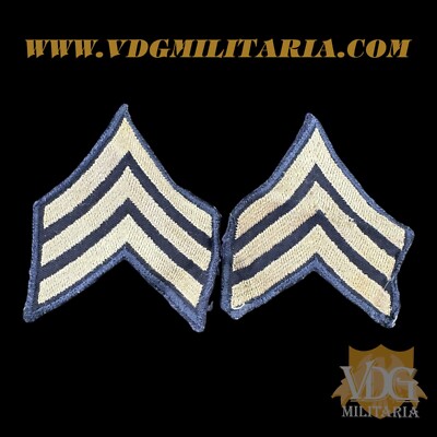 WW2 WWII US Army Sergeant SGT NCO E-4 Rank Insignia Chevron Set Pair # ...