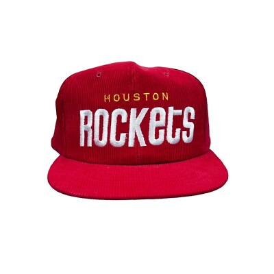 Vtg NWT Rare NBA Houston Rockets Starter Red Corduroy Snapback Hat Cap ...