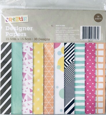 Cre8tiv DESIGNER PAPERS - 30 Sheets - 15.5cm x 15.5cm - BNIP | eBay ...