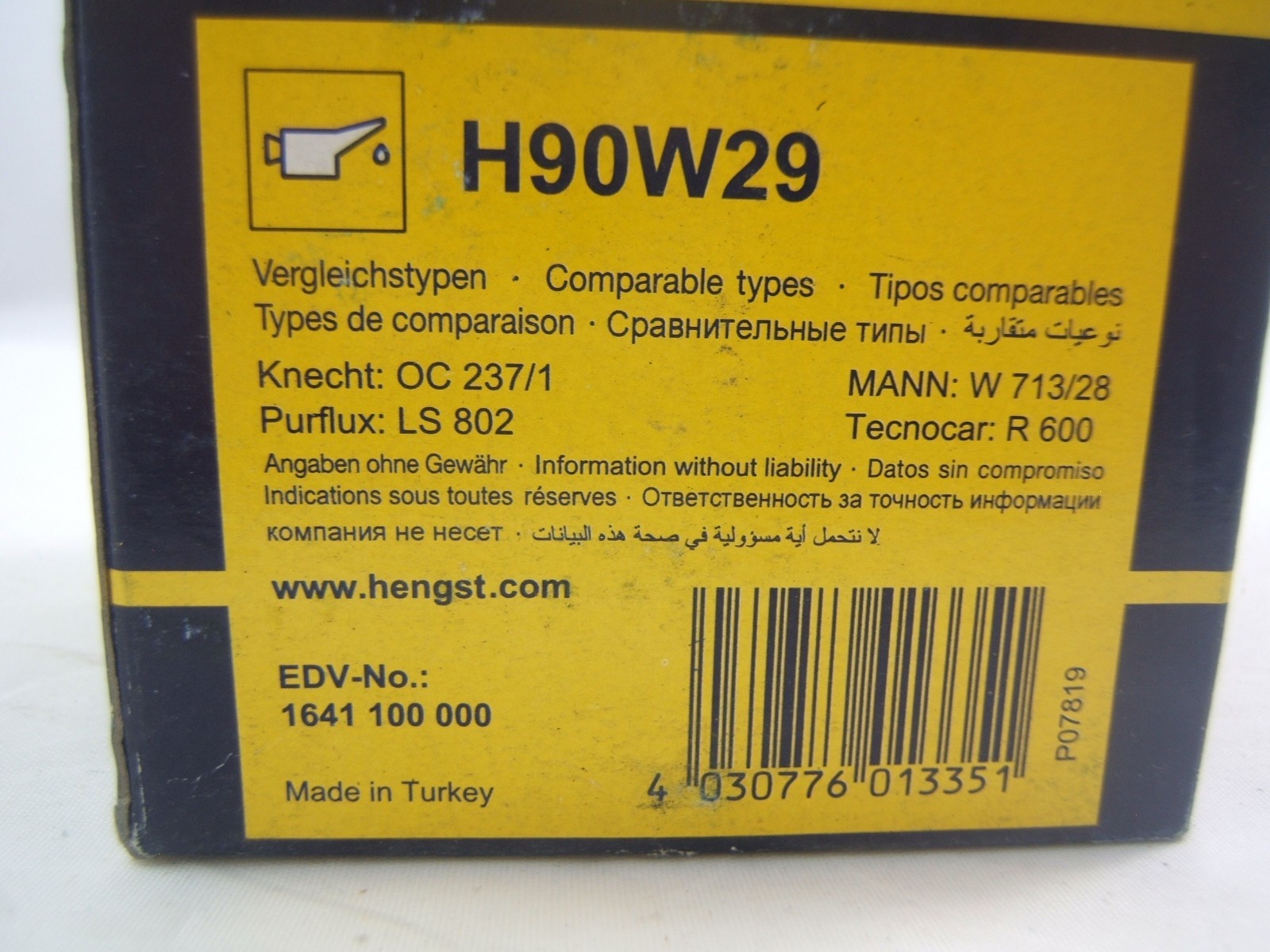 H90W29 Hengst Oil Filter New in Open Box | eBay
