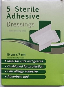 Sterile Adhesive Wound Dressing 10CM X 7CM Absorbent Pad Pack Of 5 ...