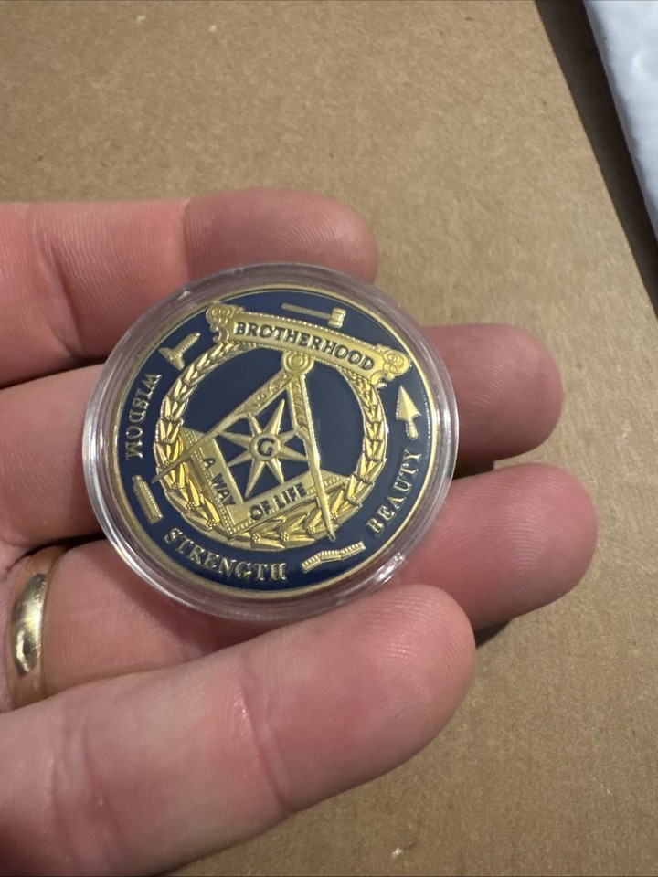 Masonic Challenge Coin Masons George Washington Illuminati Egyptian Eye ...