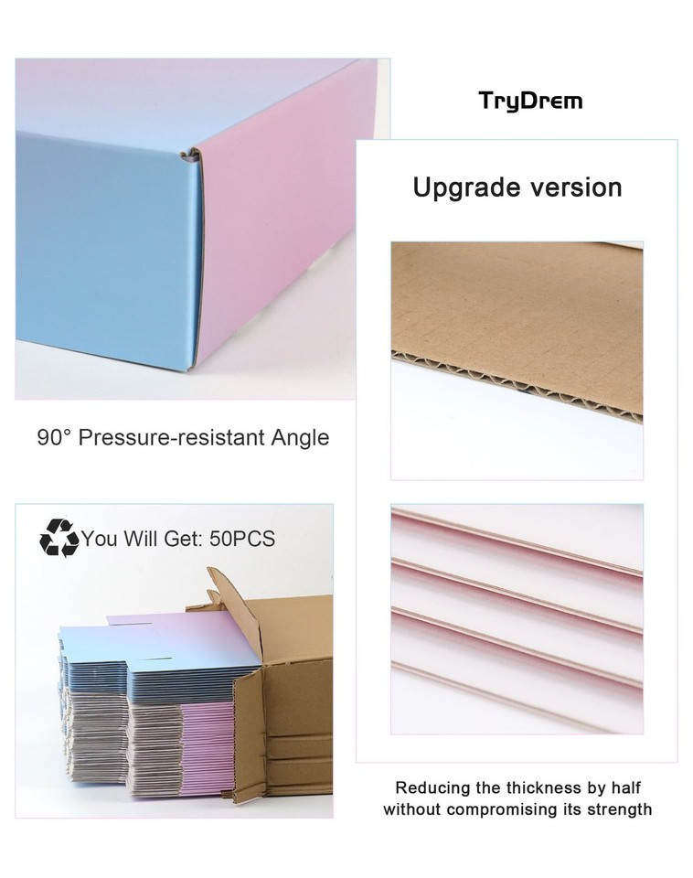 TryDrem 50 Pack 6x6x2 Shipping Boxes for Small Business, Purple ...