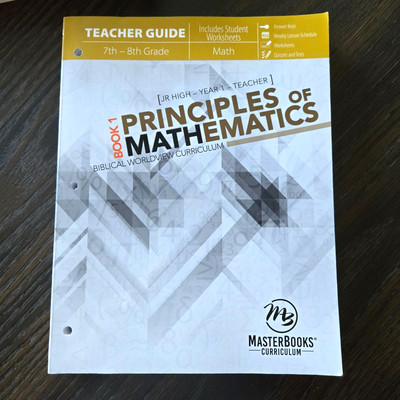 Principles of Mathematics Teacher Guide 7th 8th Grade Book 1 ...