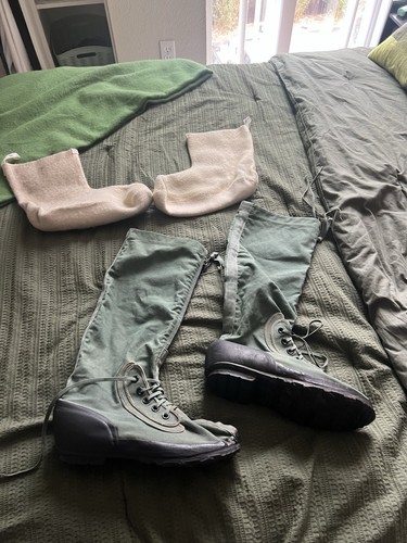 Green Vintage Extreme Cold Weather Military Boots With Wool Inserts | eBay
