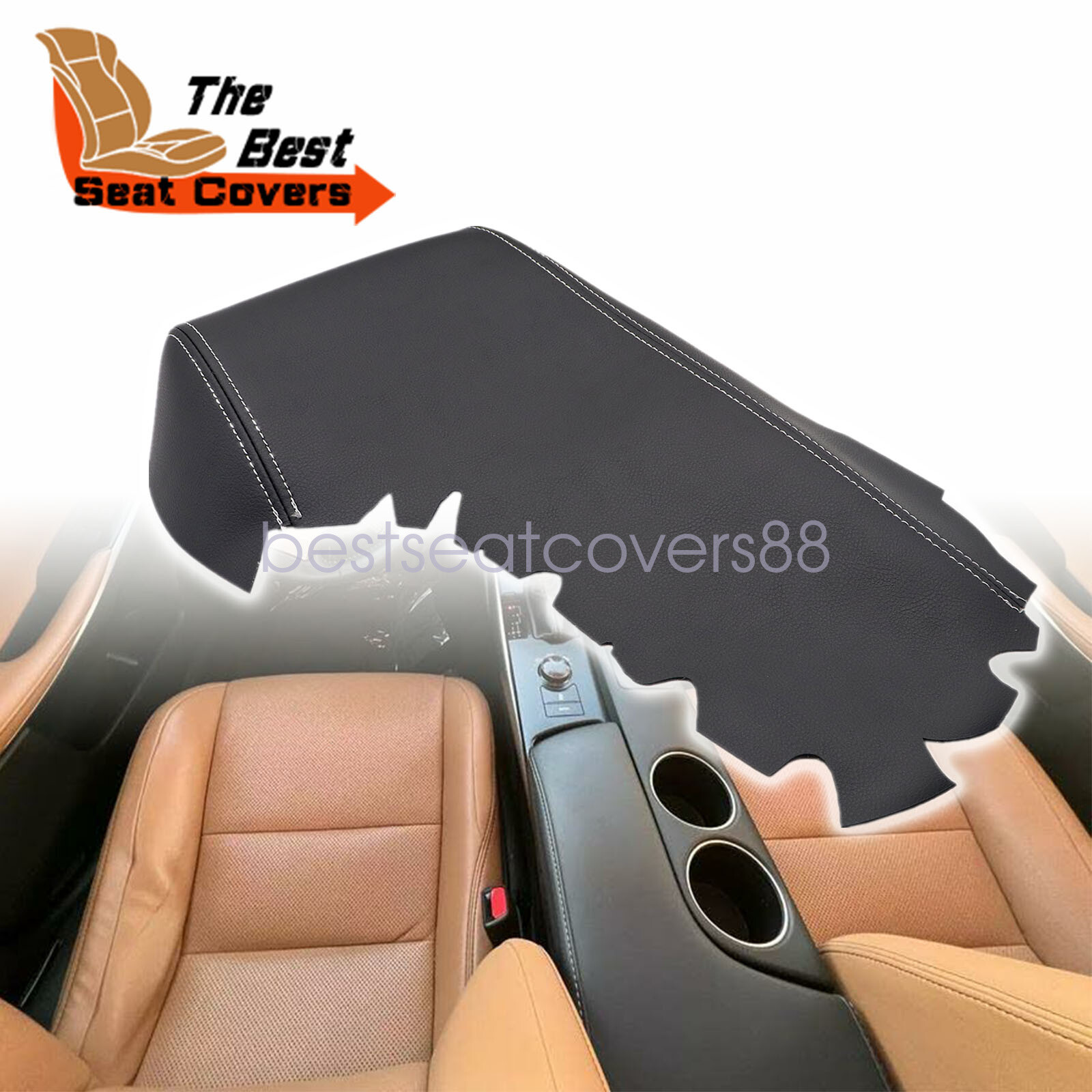 Leather Center Console Lid Armrest Cover Black For Lexus IS250 IS350 ...