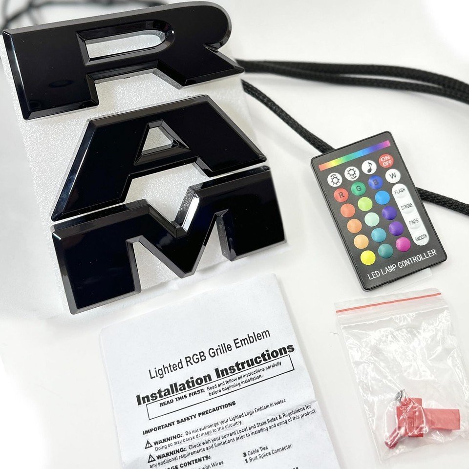 Mopar Ram RGB LED Grille Emblem Letters For 19-24 Ram 1500 2500 3500 ...