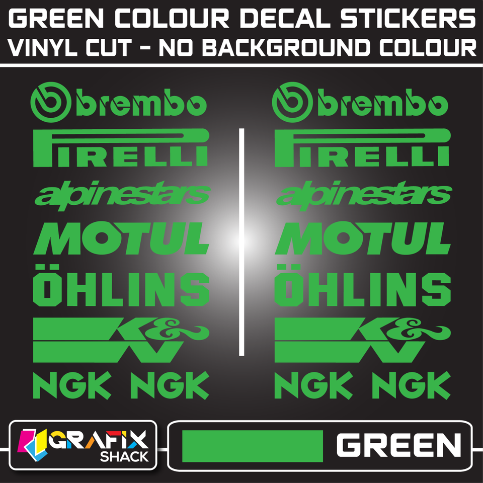 16 X Belly Pan Fairings Motorcycle Track RACING STICKERS Sponsor Vinyl ...