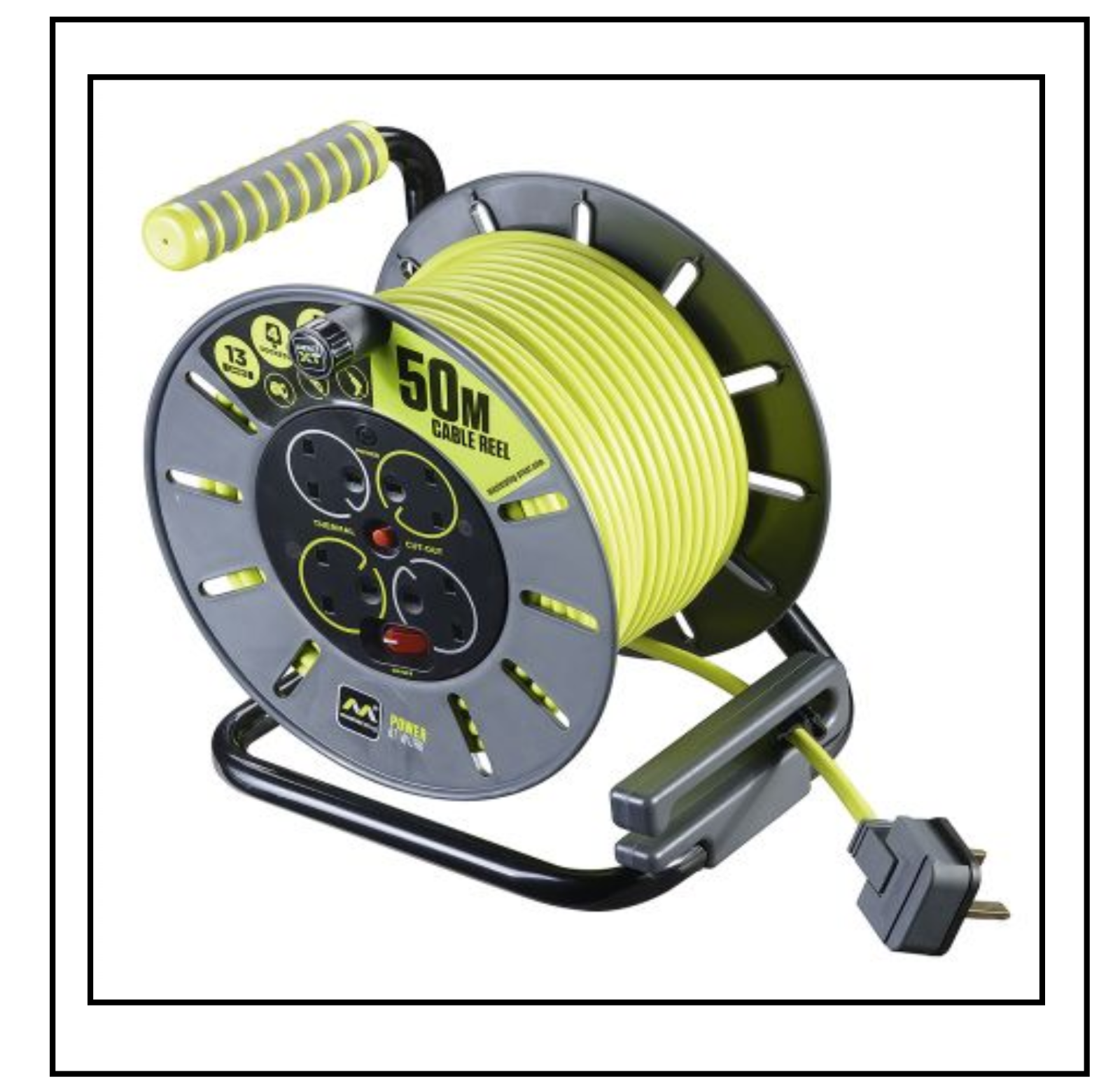 4WAY 5M/10M/25M CABLE EXTENSION REEL LEAD MAINS SOCKET HEAVY DUTY ...