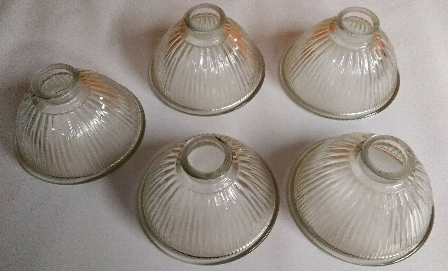 5 Antique Glass Gas Light Lamp Fixture Shades industrial Steampunk Home ...