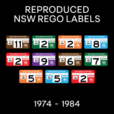 NSW REGISTRATION REGO LABEL STICKER DECALL STICKER 1974 - 1984 | eBay ...