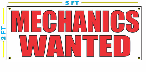 Red MECHANICS WANTED 2X5 Banner Sign NEW | eBay