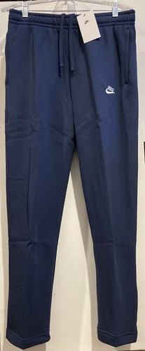 Nike Club Fleece Sportswear Sweatpants Joggers Navy Blue White BV2707 ...