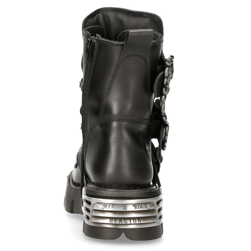NEW ROCK 407-S1 Silver Cross BOOTS Black Leather Gothic Punk Biker ...