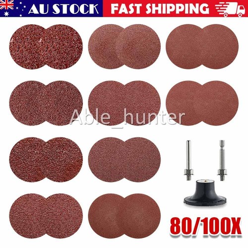80-100pcs 2" 50mm Roll Lock Surface Sanding Grinding Discs Abrasive 36 ...