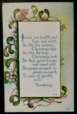 Postcard F.A. Owen - Thackeray Poem - I wish you health - Christmas | eBay