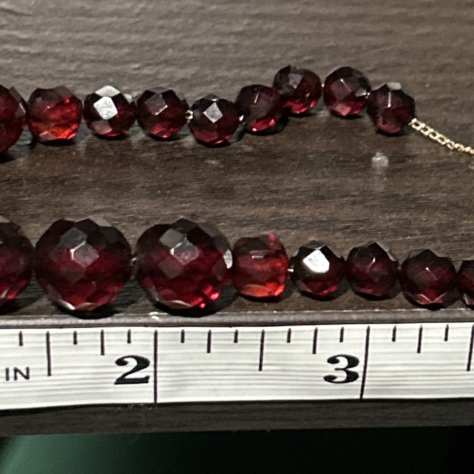 Vintage Cherry Juice BAKELITE Faceted Round Translucent Bead Necklace ...