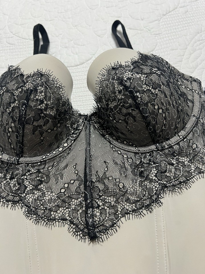 Victoria Secret Bra 36B Longline Bra Corset Bustier Bra Seamed Beige ...