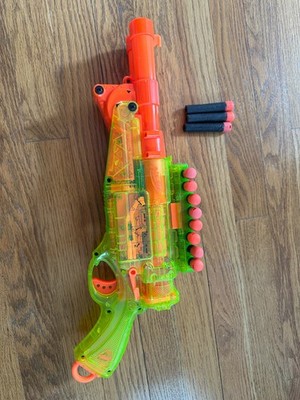 Nerf N Strike Barrel Break IX 2 Translucent Neon Green With 11 Darts | eBay