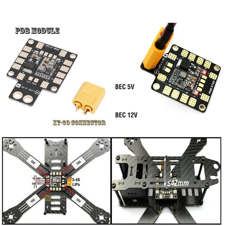 RC Drone Dual BEC PDB XT60 Board Mudule Power Distribution Board Power ...