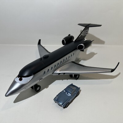 Disney Pixar Cars 2 SIDDELEY SPY JET SHOOT OUT Plane w/ Finn McMissile ...