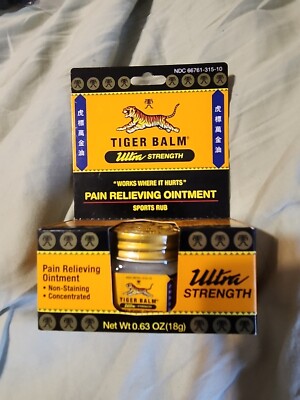 Tiger Balm Ultra Strength Ointment 0.63 oz 18g White Pain Relieving ...