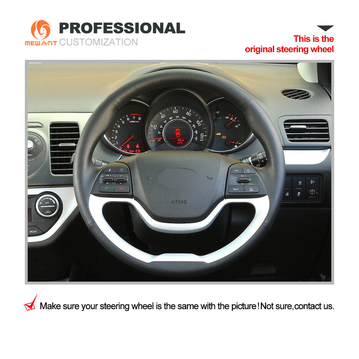 DIY Black Suede Steering Wheel Cover for Kia Picanto 2 2016 | eBay