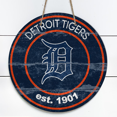 Detroit Tigers 10" Metal Indoor/Outdoor Round Sign (Vintage Look) | eBay