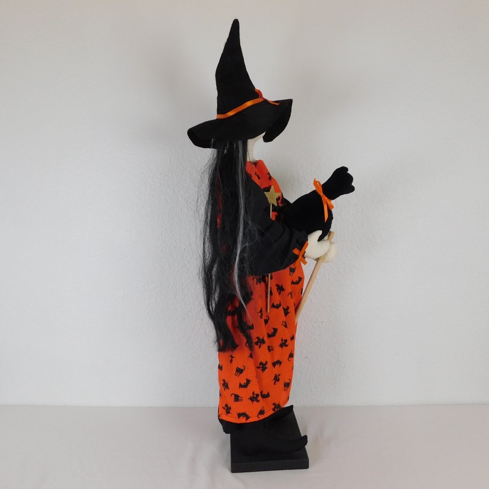 Halloween Witch Cloth Doll Free Standing 30" Tall Primitive Faceless ...