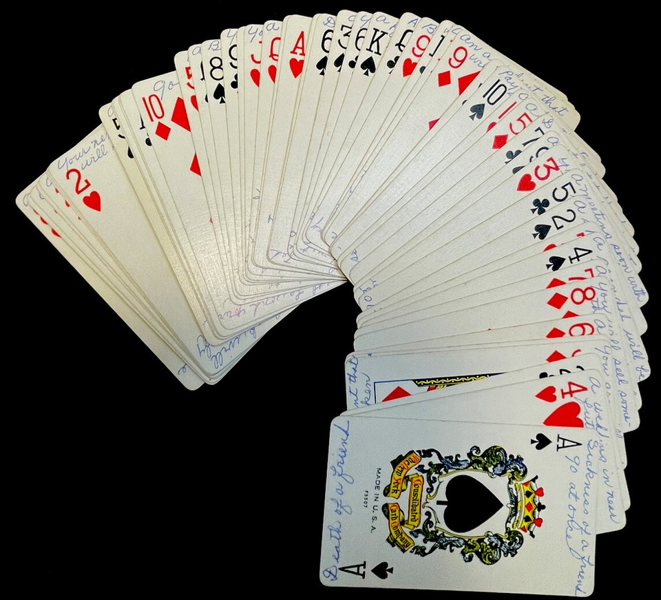 Historic Hand Written Fortune Telling Cartomancy Oracle Antique Playing ...