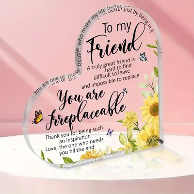 Friends Heart Shaped Plaque Sign Birthday Keepsake Gift Best Friend ...