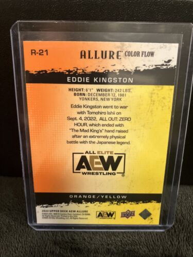 UPPER DECK ALLURE AEW COLOR FLOW Eddie Kingston 2023 Orange Yellow R-21 ...