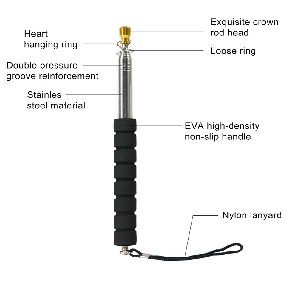 Long-lasting Flagpole Telescopic Tour Guide Flag Pole with Non-slip ...