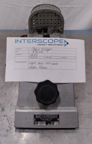 Klett-Summerson MODEL 800-3 Photoelectric Colorimeter (Light does´t ...