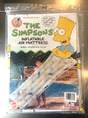 SIMPSONS 1990 MATTEL Inflatable Air Mattress Raft Pool Beach Water Toy ...