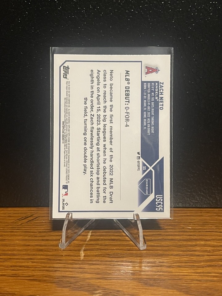 Zach Neto Debut Rookie RC 2023 Topps Chrome Update Card USC95 Los ...