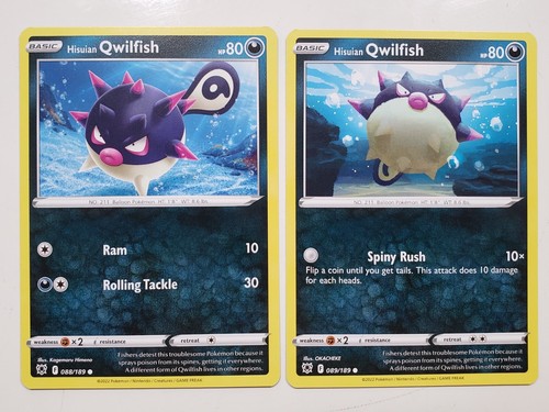 Hisuian Qwilfish 088/189 & 089/189 Astral Radiance Pokemon Card ...