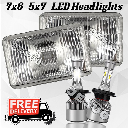 Pair For 1982-93 Chevy S10 GMC S15 5x7 7x6" LED Headlights DRL Hi/Lo ...