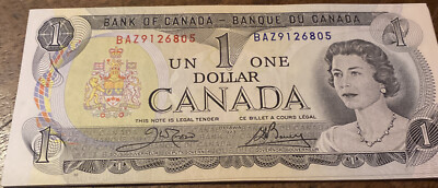 Vintage 1973 Queen Elizabeth Canada / Canadian Currency Dollar Note | eBay