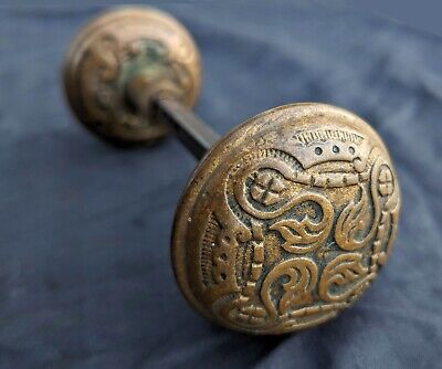 Pair Antique Vintage Old Victorian Eastlake SOLID Bronze Doorknobs Door Knobs | eBay