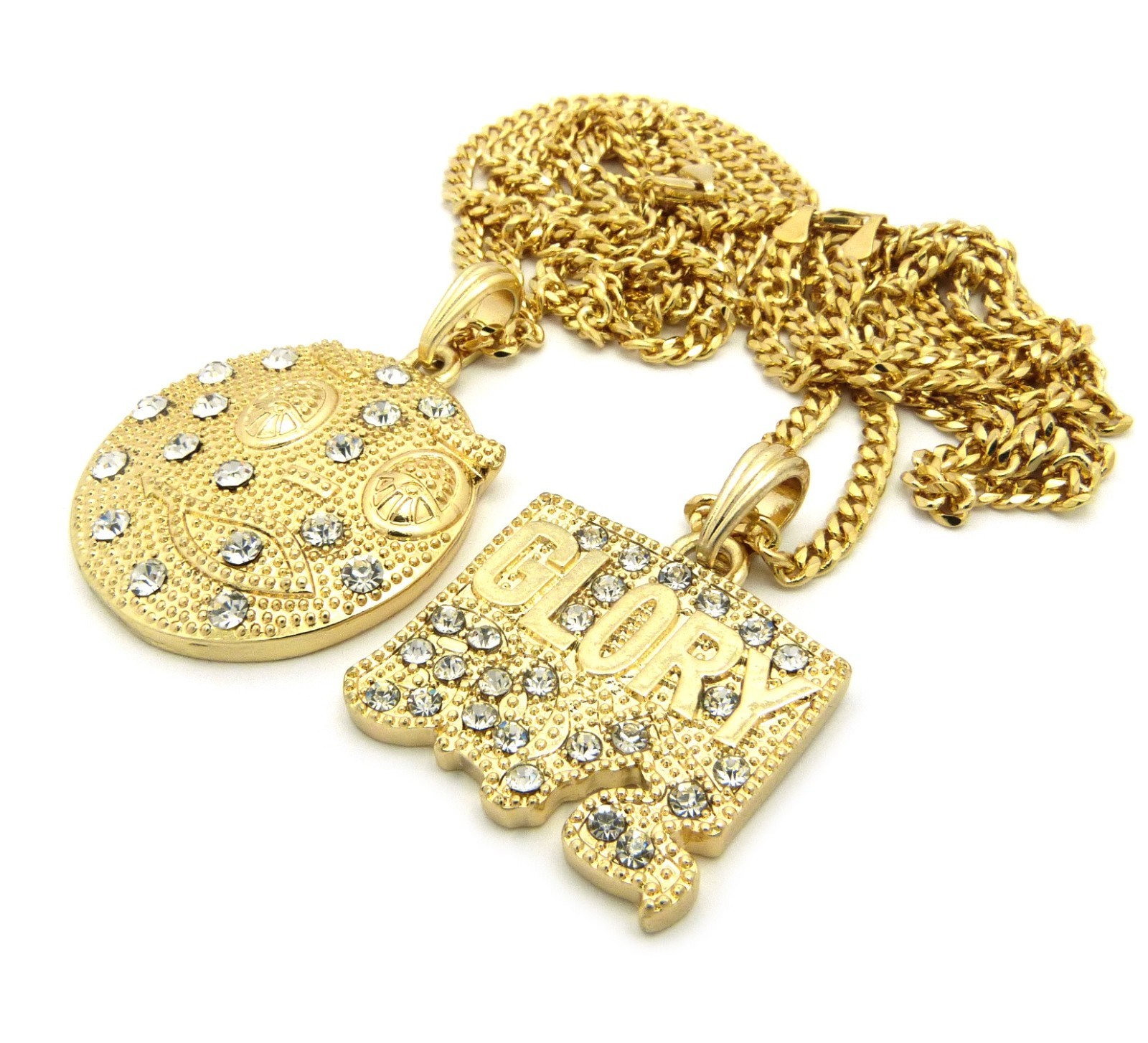 NEW GLORY BOYZ & GLO-GANG PENDANT &24"&30" C-CUBAN CHAIN NECKLACE SET ...