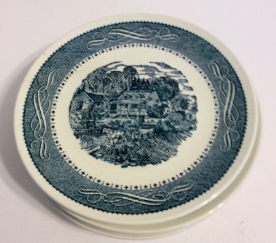 Anchor Hocking Currier & Ives Ironstone / Taylor Currier & Ives 10 ...