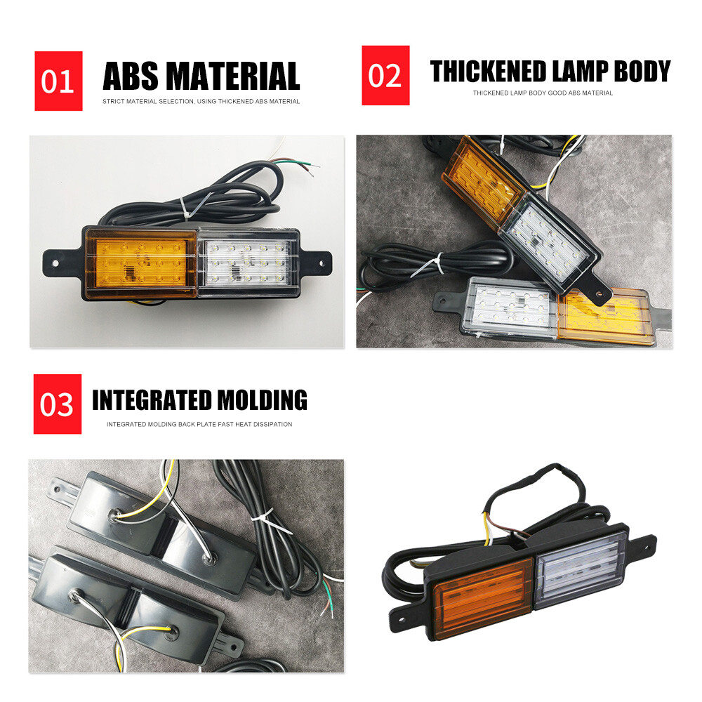 2X 30 LED Bullbar Indicator Lights Front Park DRL Amber For ARB TJM ...