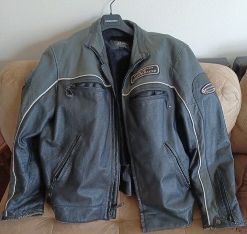 MAX USA Motoracer Leather Jacket Black Large Warm Underjacket | eBay