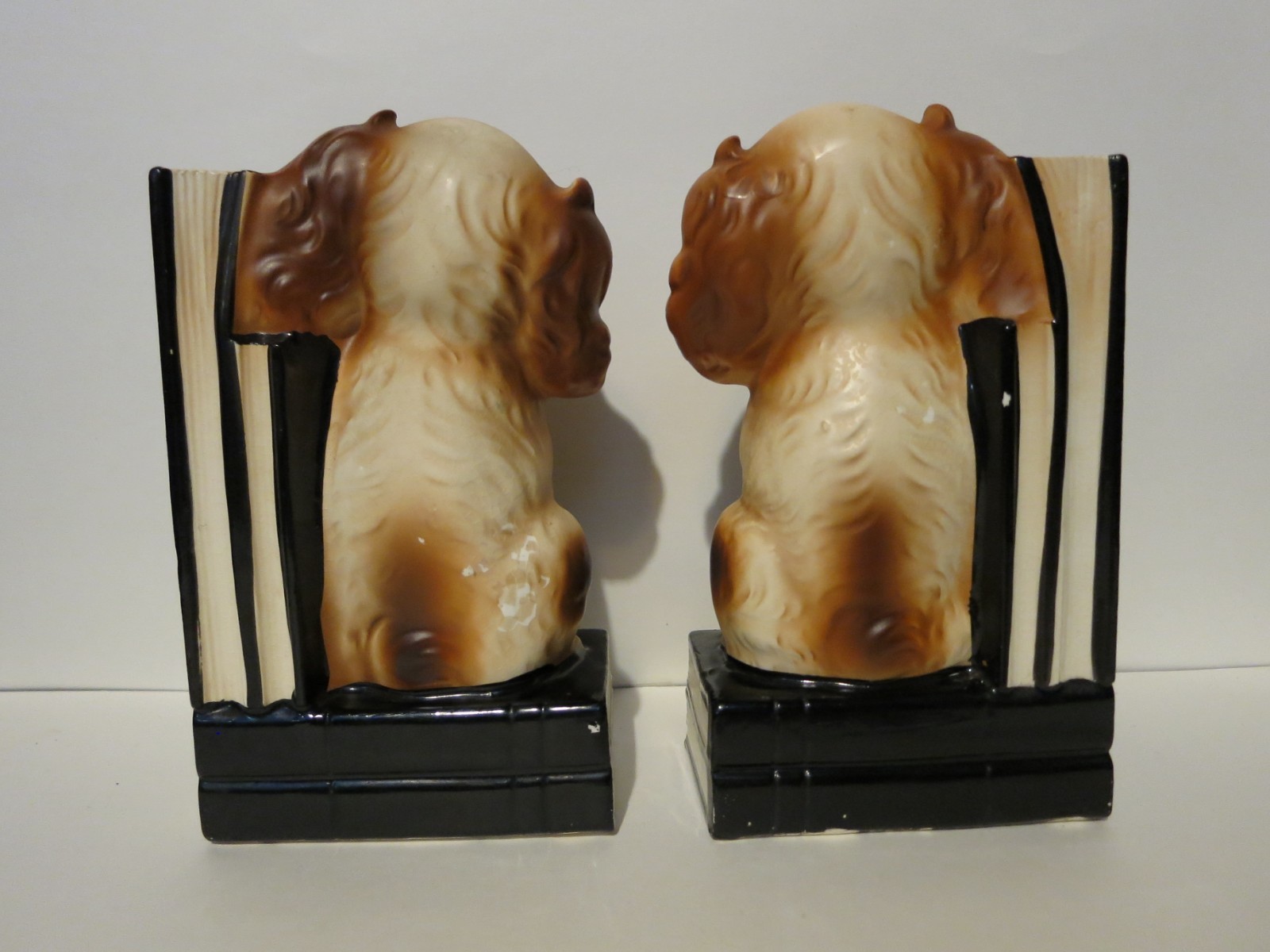 Vintage Ceramic Spaniel Dog Bookends | eBay